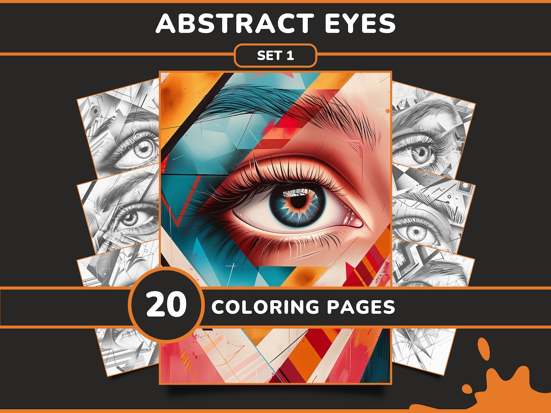 20 Abstract Eyes Coloring Pages for Adults - Set 1 | Human Eyes ...