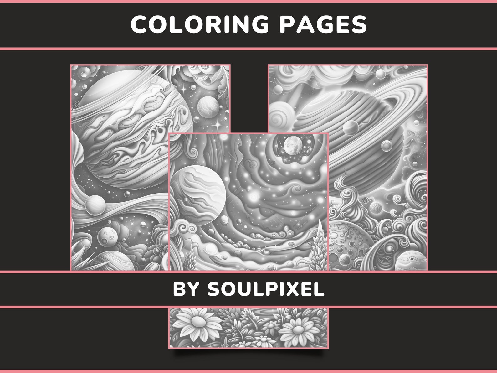 20 Fancy Space Coloring Pages for Adults - Set 1 | Celestial Planets ...