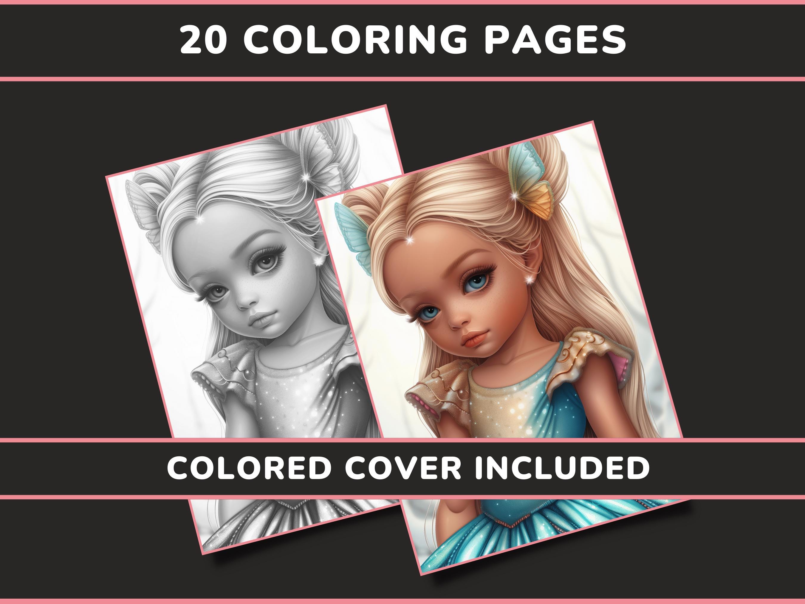 20 Sparkling Cuties Coloring Pages for Adults - Set 1 | Adorable Little ...