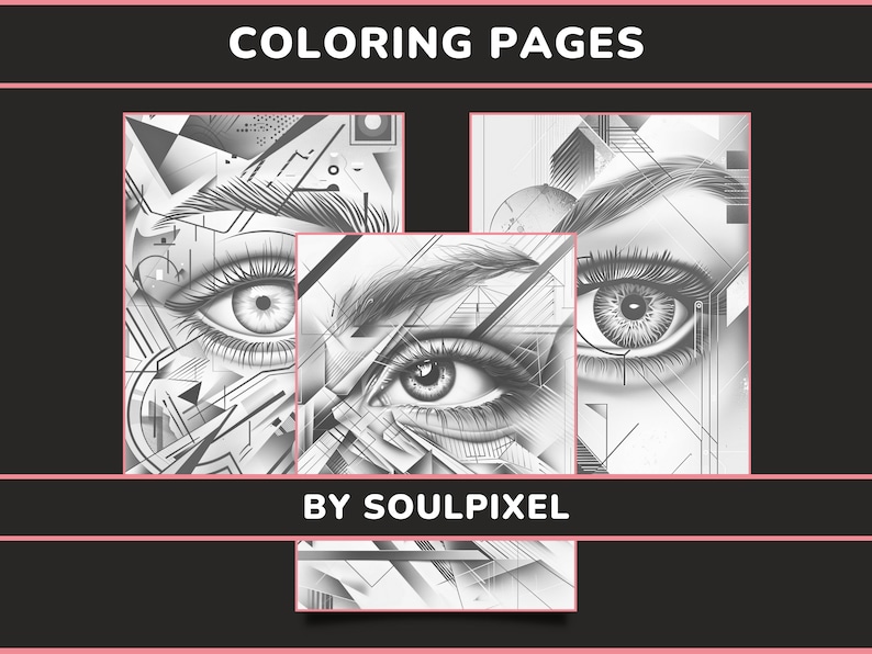 20 Abstract Eyes Coloring Pages for Adults - Set 1 | Human Eyes ...