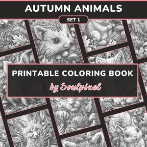 20 Autumn Animals Coloring Pages for Adults - Set 1 | Adorable Fall ...