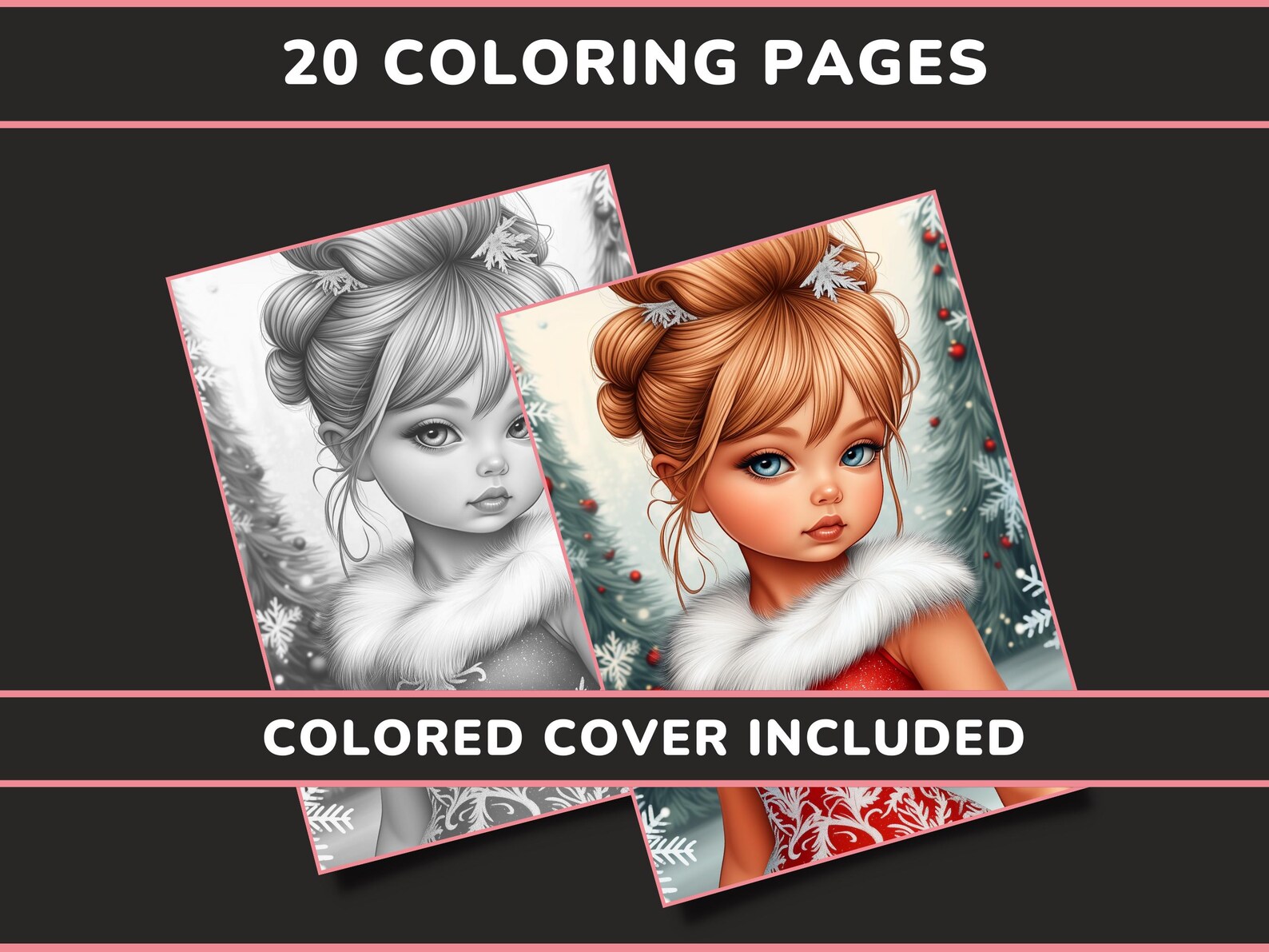 20 X-mas Cuties Coloring Pages for Adults - Set 1 | Adorable Little ...