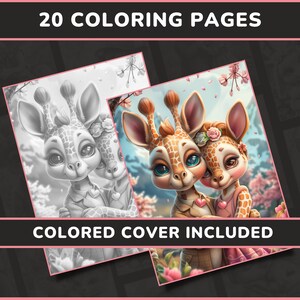 20 Cute Animal Couples Coloring Pages for Adults Set 1 Critters in Love ...