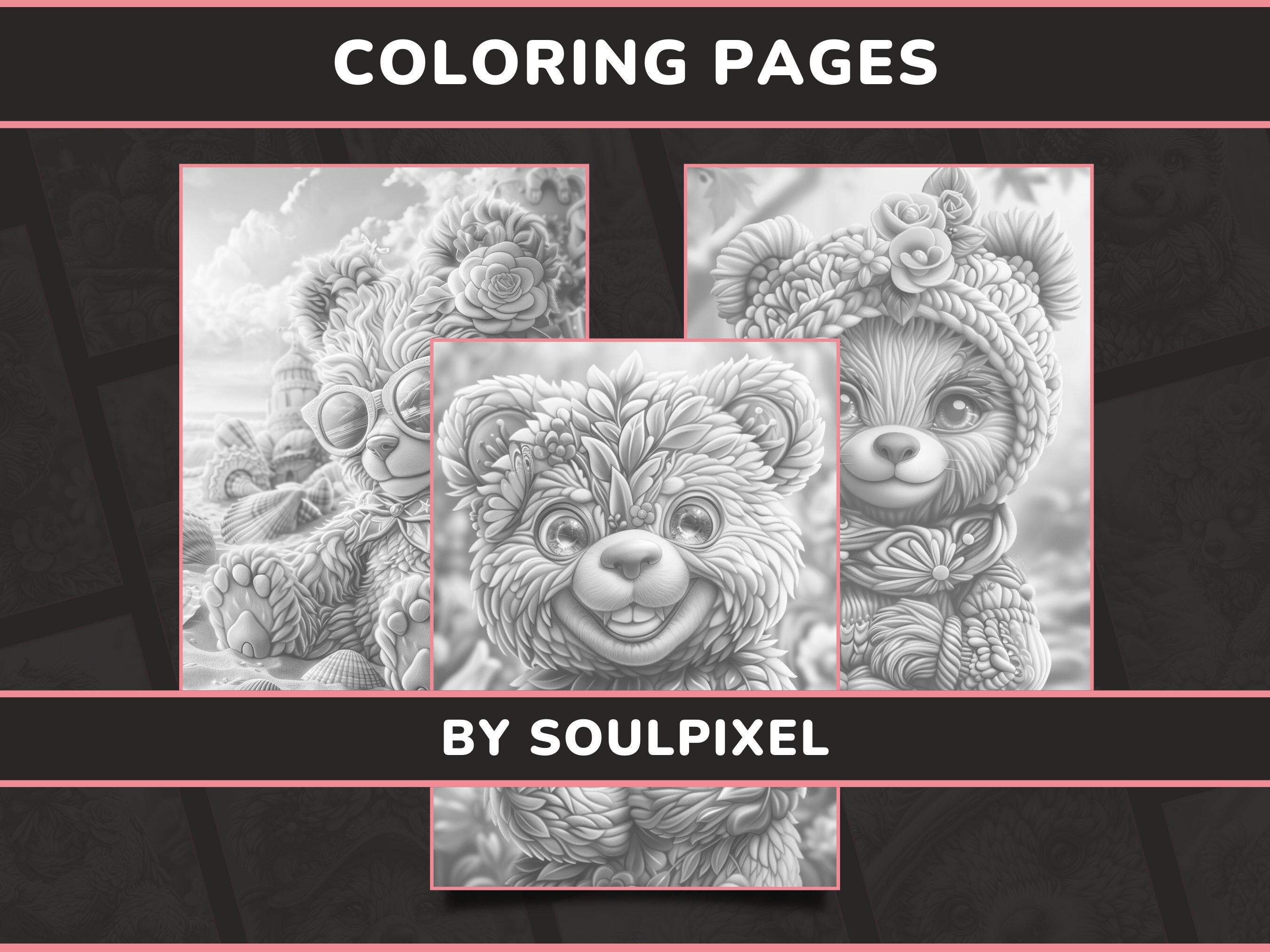 20 Cute Bears Coloring Pages for Adults - Set 1 | Adorable Teddies ...