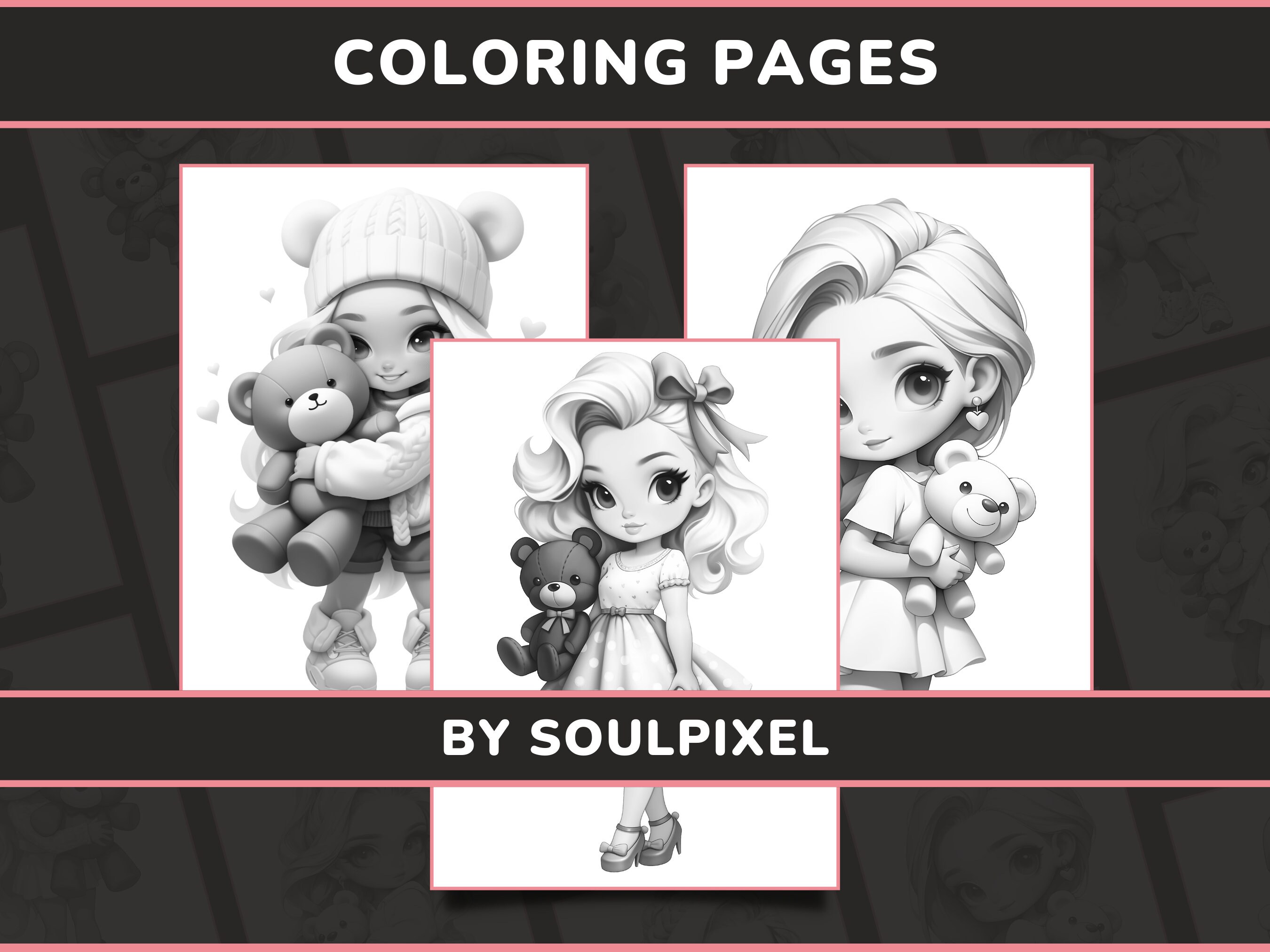 20 Chibi Girls & Teddies Coloring Pages Set 1 Cute Chibi - Etsy UK