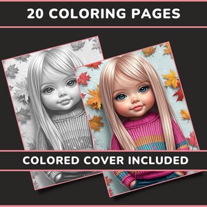 20 Cosy Sweater Cuties Coloring Pages for Adults Set 1 Cute Girls ...