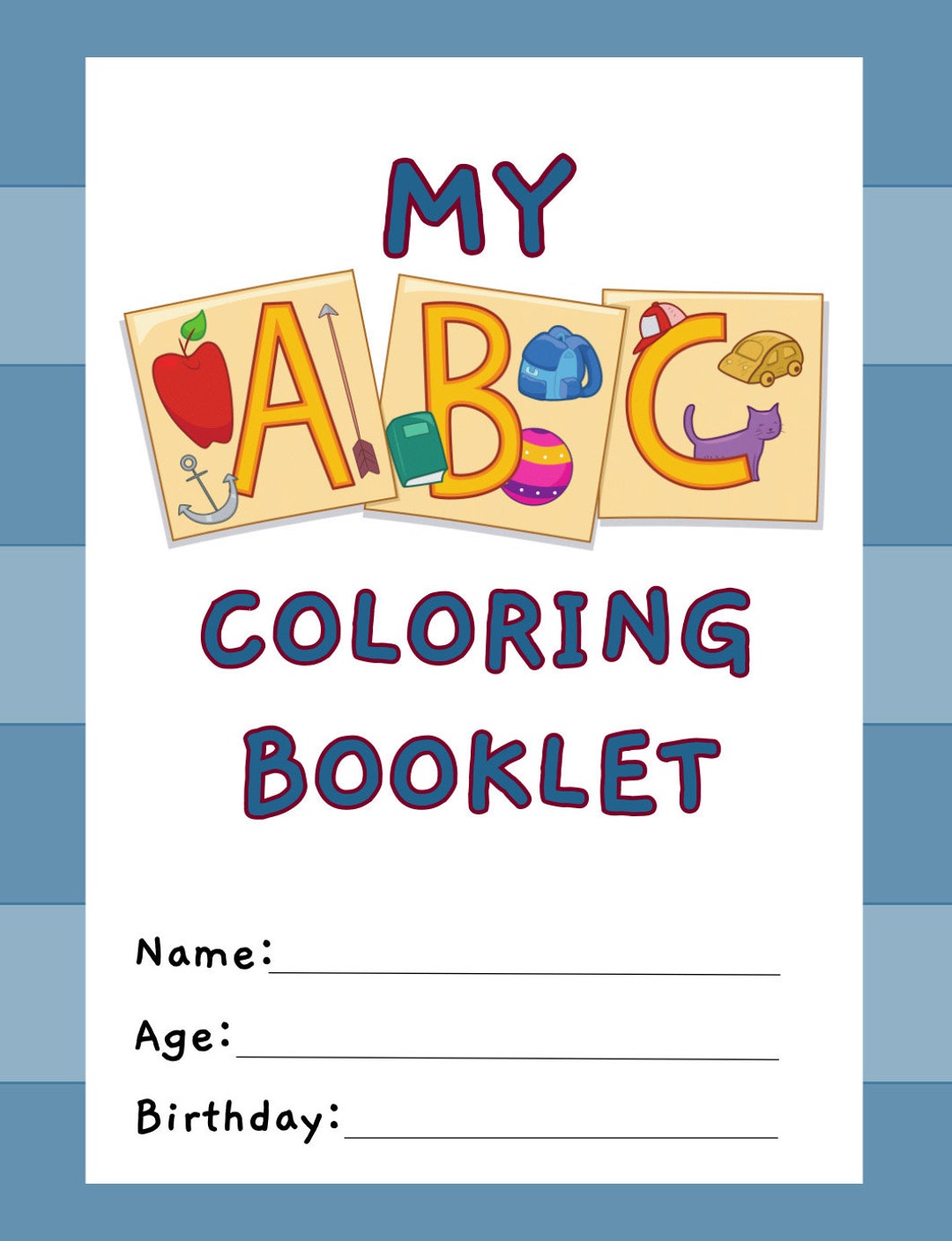 My ABC Coloring Booklet - Etsy UK