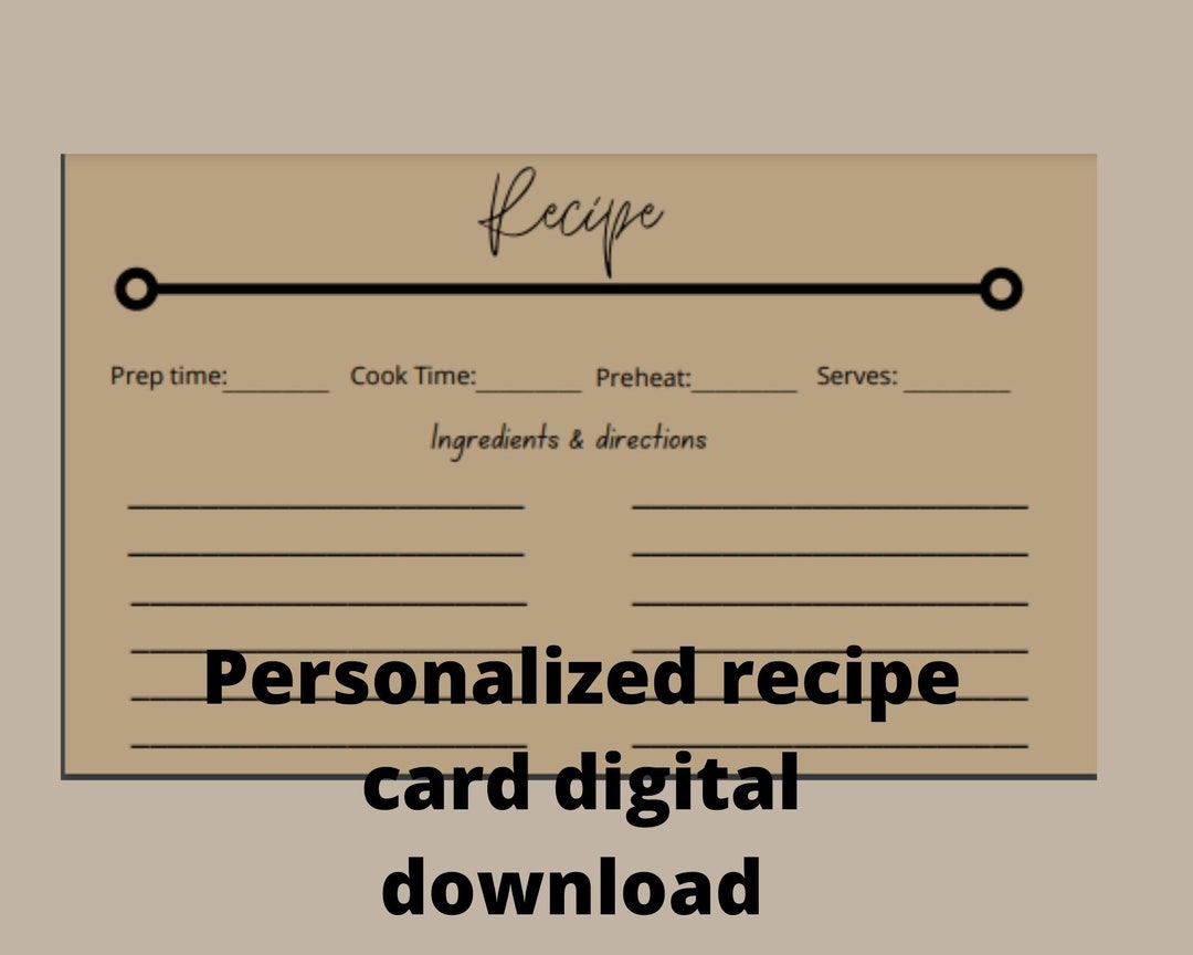 Recipe Card Digital Download - Etsy