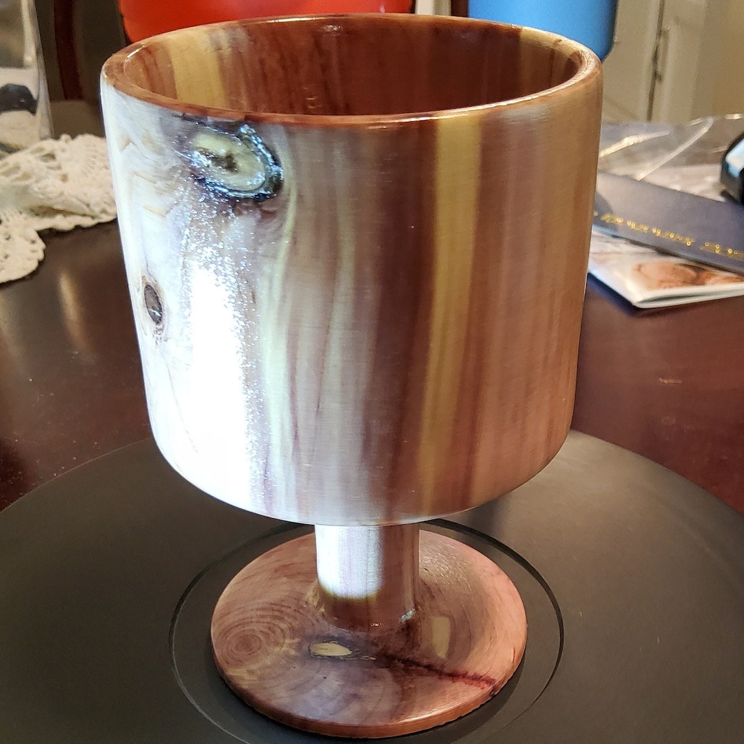 Cedar and Resin, Hand Crafted Goblet. Hand Turned.cedar Wood. - Etsy