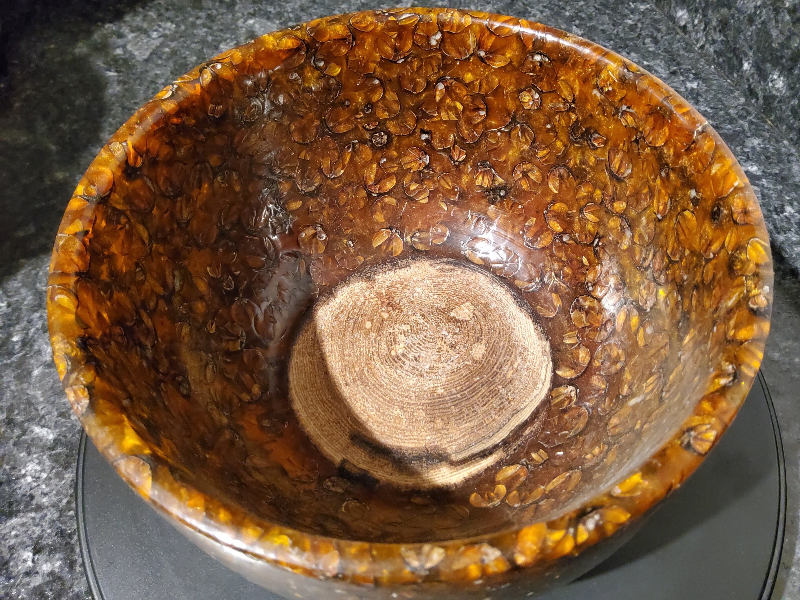 Resin With Dried Crape Myrtle Bloom Pods. Handcrafted Resin Bowl. - Etsy