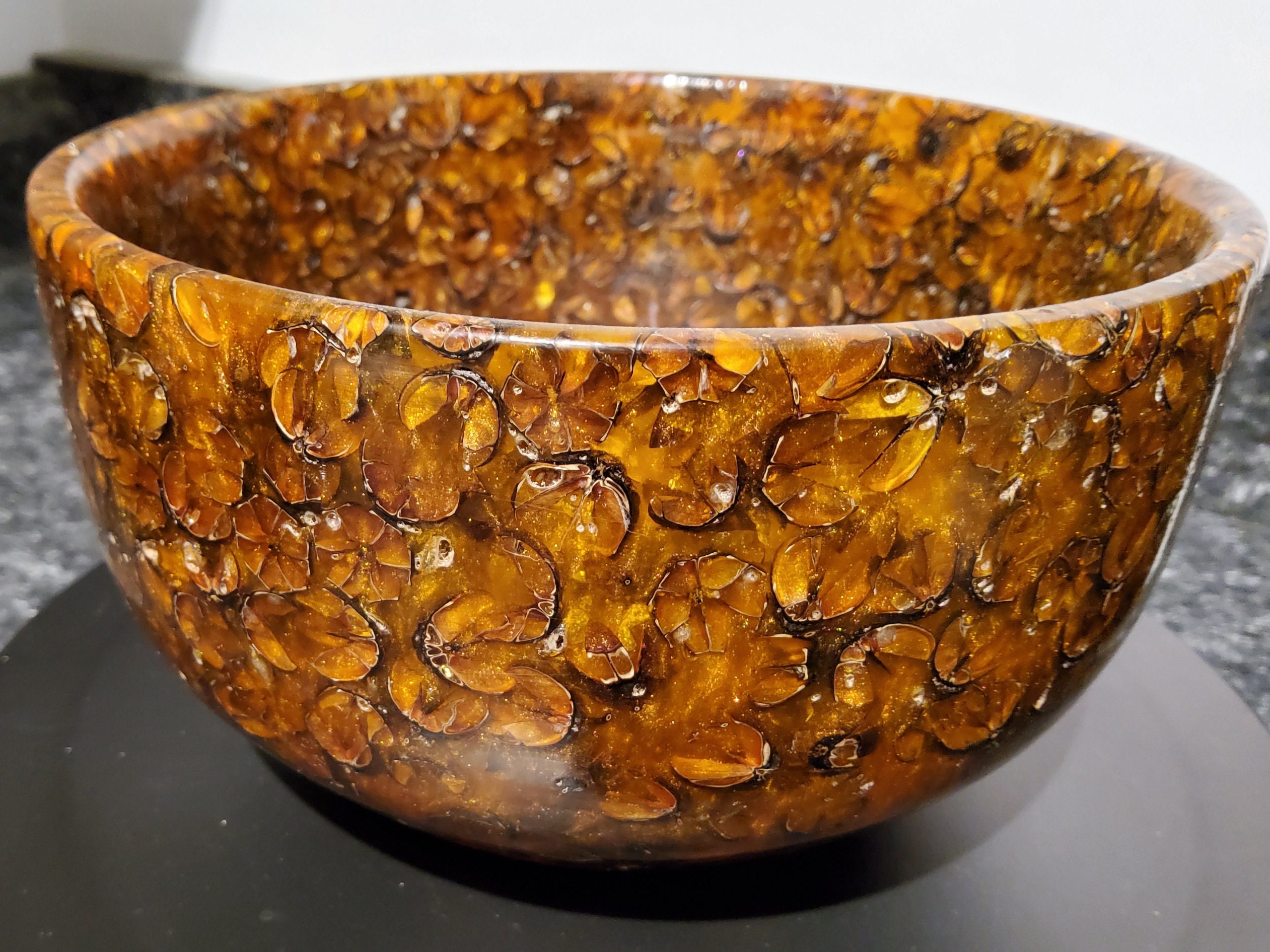 Resin With Dried Crape Myrtle Bloom Pods. Handcrafted Resin Bowl. - Etsy