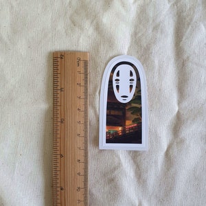 No Face Sticker for Laptop, Anime Sticker for Water Bottle, Scenery ...