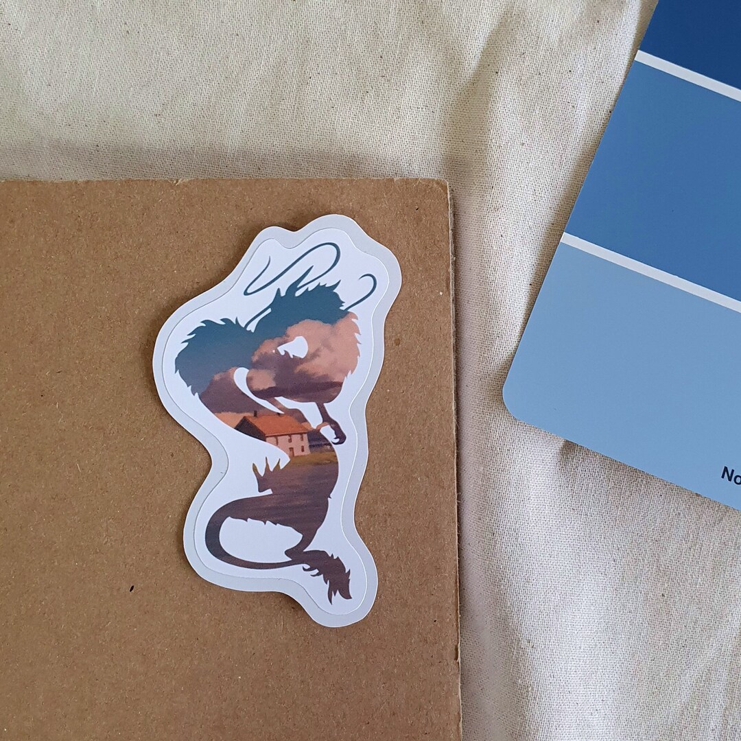 Haku Sticker for Laptop, Dragon Sticker for Water Bottle, Scenery ...