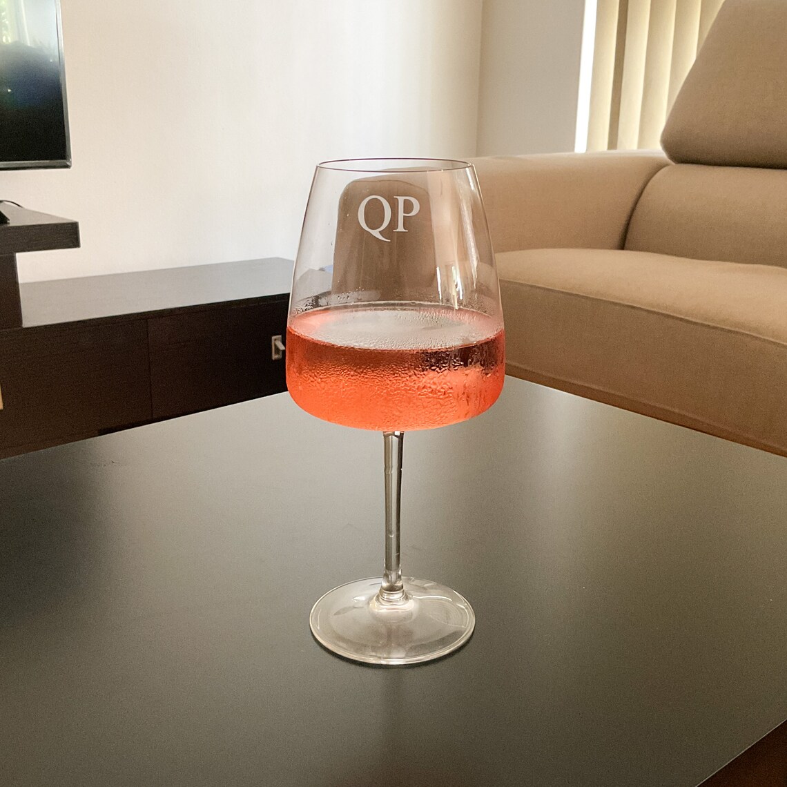 Monogrammed Initials Wine Glass, Custom Etched Wine Glass, Wedding ...