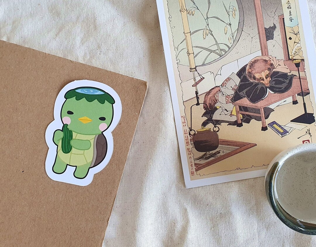 Kappa Sticker for Laptop, Kappa Yokai Sticker for Phone, Japan Sticker ...