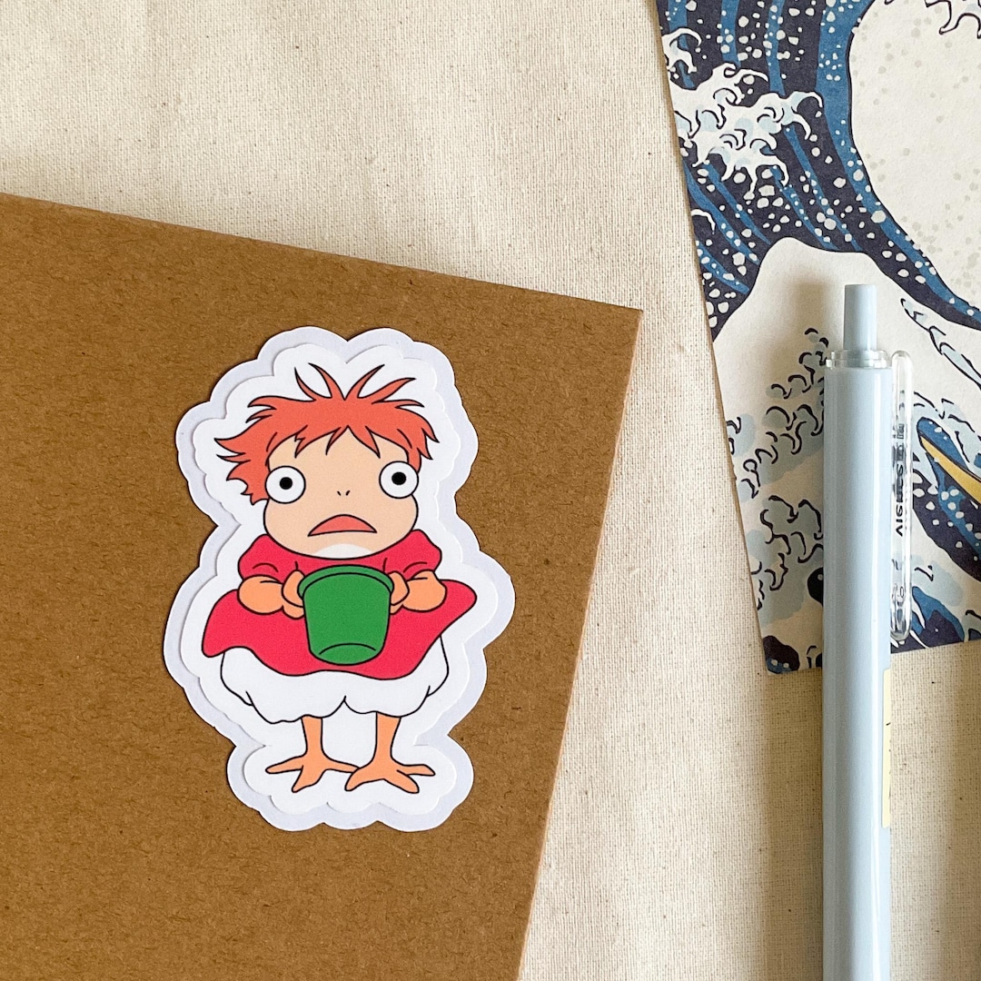 Chicken Ponyo Sticker for Laptop, Ponyo Sticker for Water Bottle, Cute ...