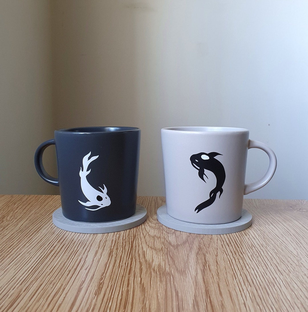 Koi Fish Mug for Couples, Tui and La Couple Mugs, Yin Yang Mug, Cute ...