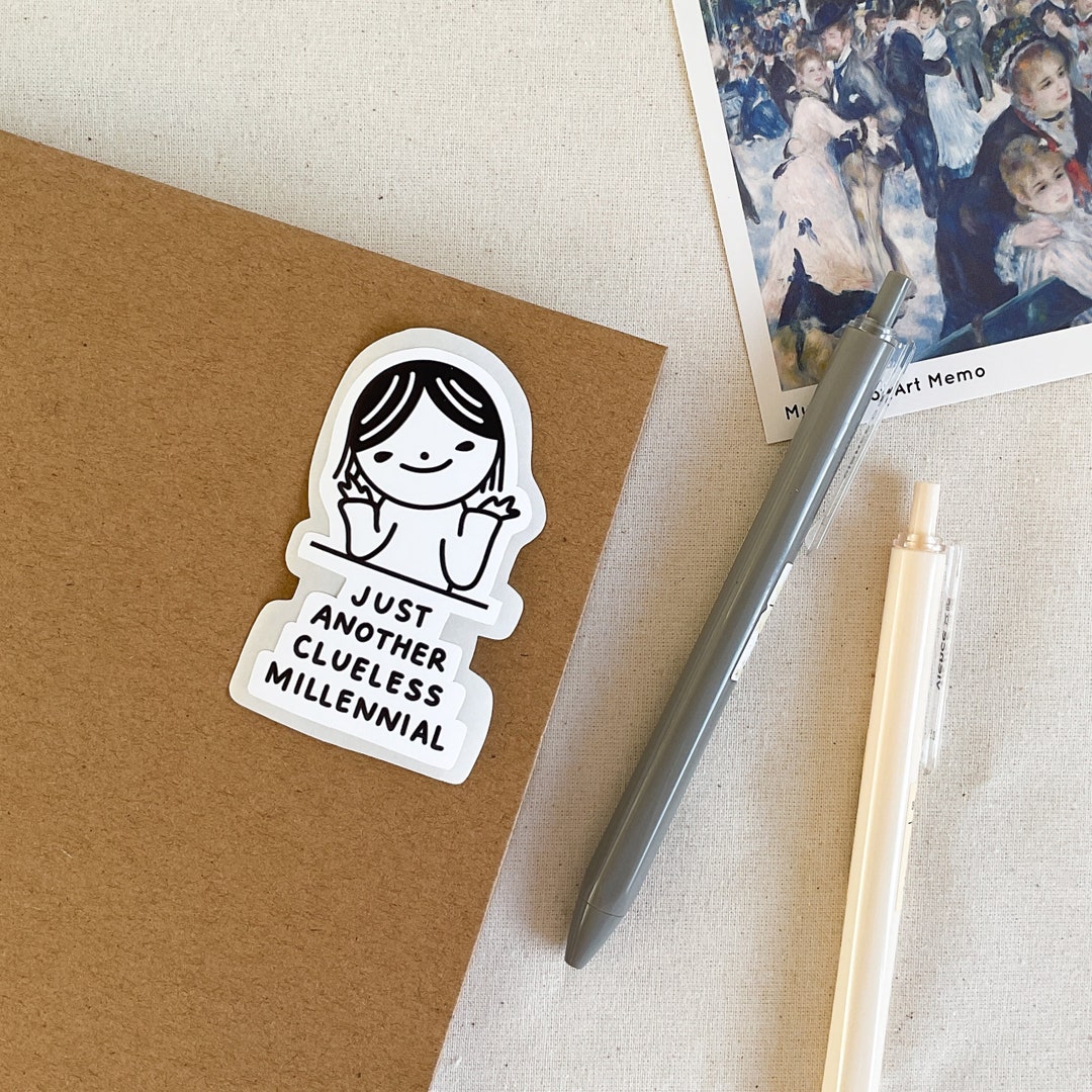 Millennial Sticker for Laptop, Just Another Clueless Millennial, Cute ...