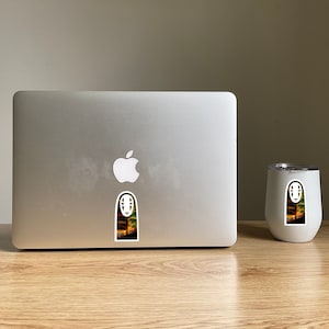 No Face Sticker for Laptop, Anime Sticker for Water Bottle, Scenery ...