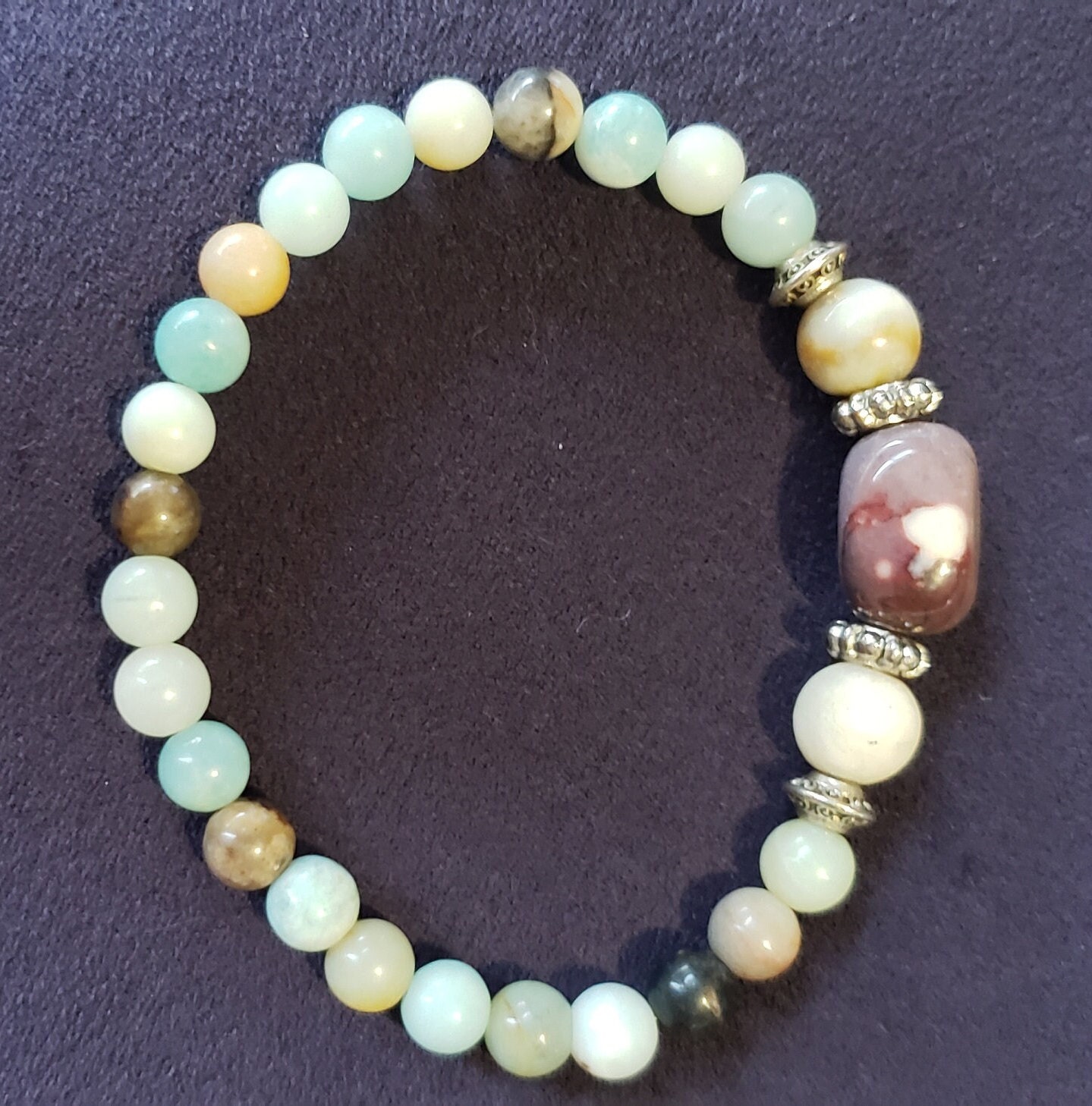 Amazonite and Purple Agate Bracelet Self-awareness Truth Harmony ...