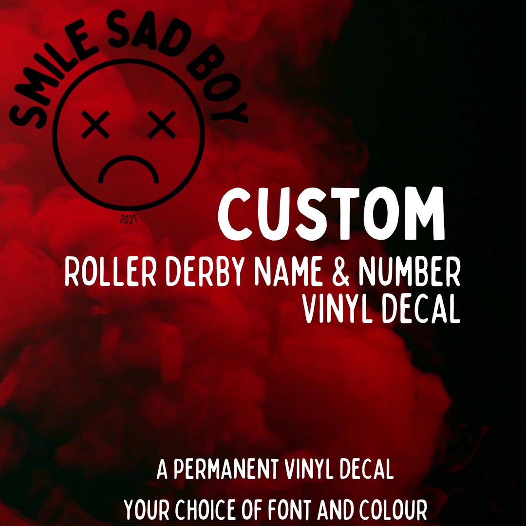 Roller Derby Name and Number Custom Vinyl Decal - Etsy