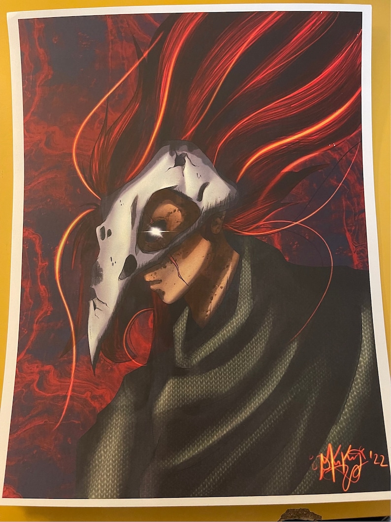 Anime Villain Skull Mask Digital Art Print - Etsy