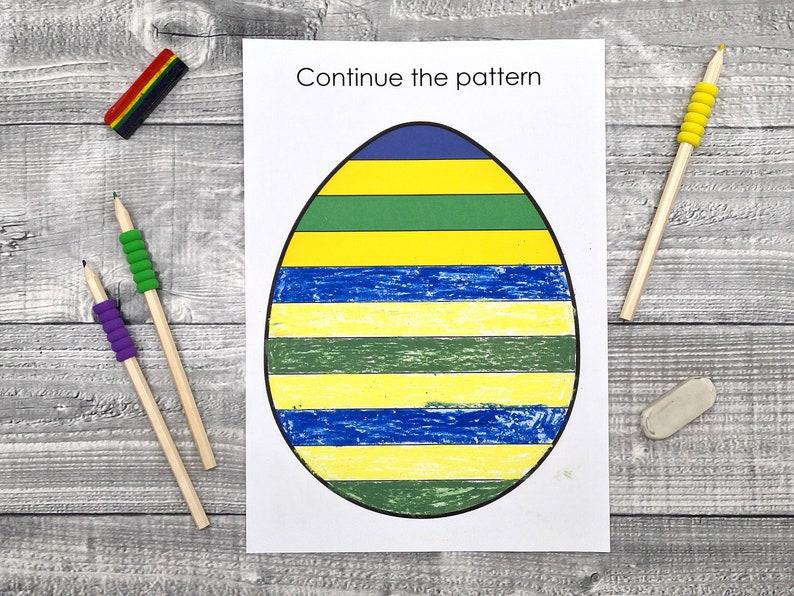 5 Easter Egg Pattern Activity Sheets Digital Download NOT A PHYSICAL ...