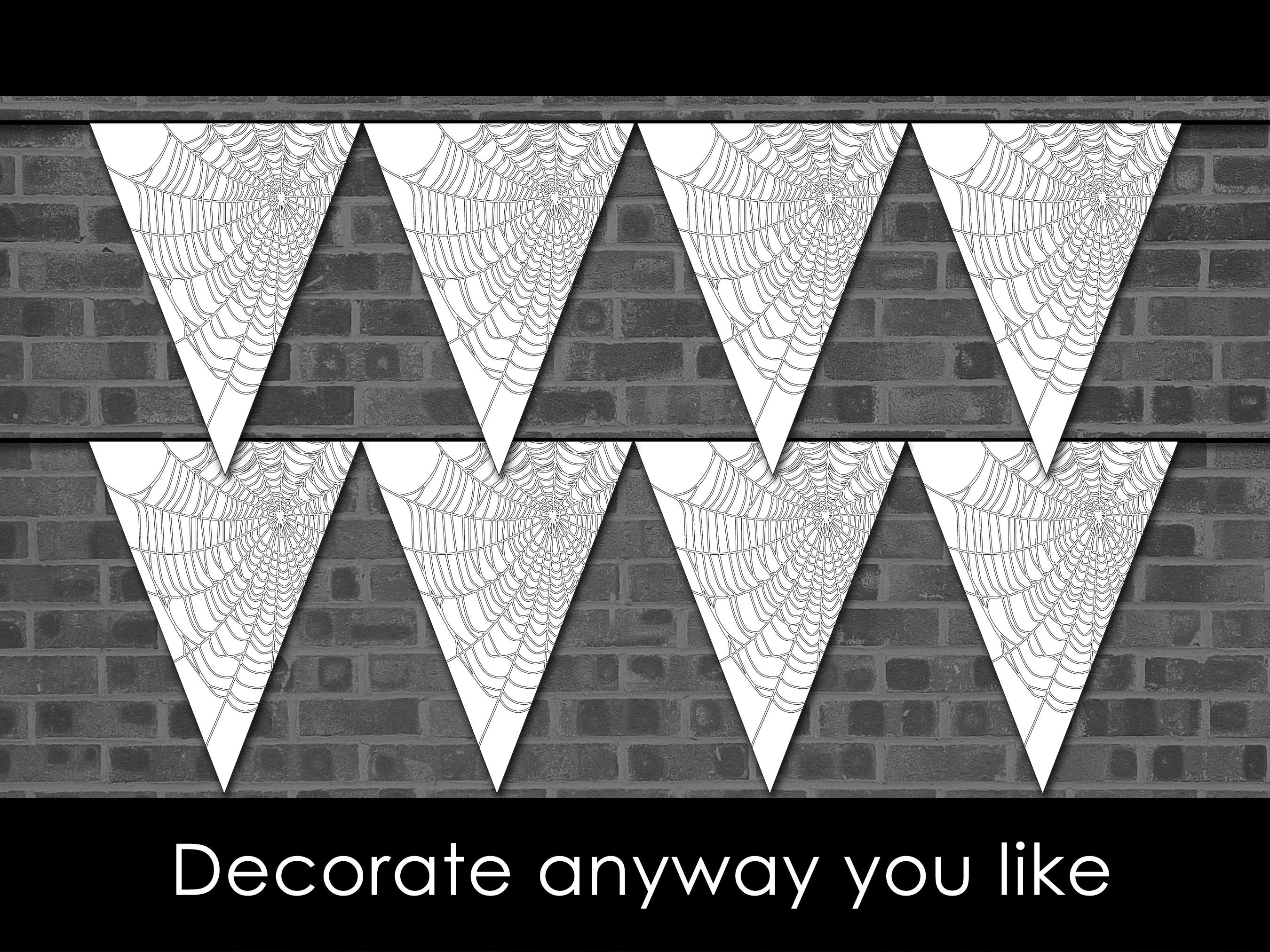 Colouring Spider Web Bunting • Mix and Match • Create Your Own ...