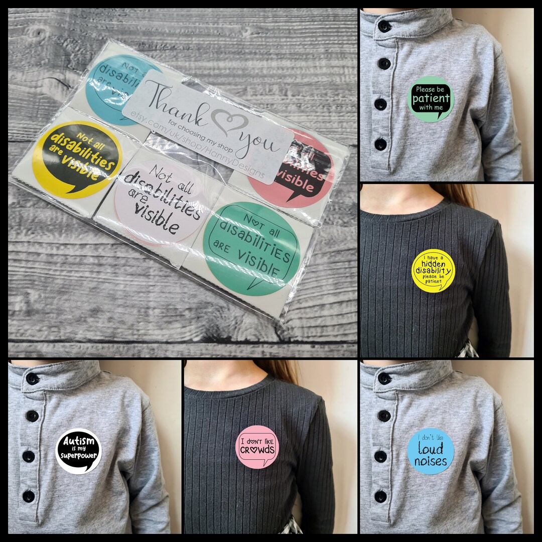 Disability Awareness Sticker Sample Pack Disability Badge Alternative ...