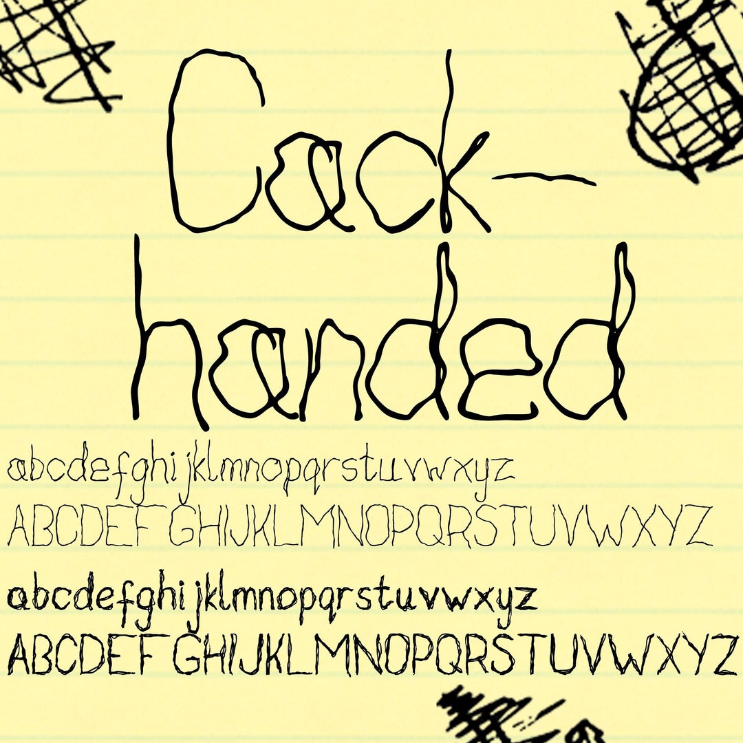 Cack-handed Font OFT TTF Digital Font Handwritten Handwriting ...