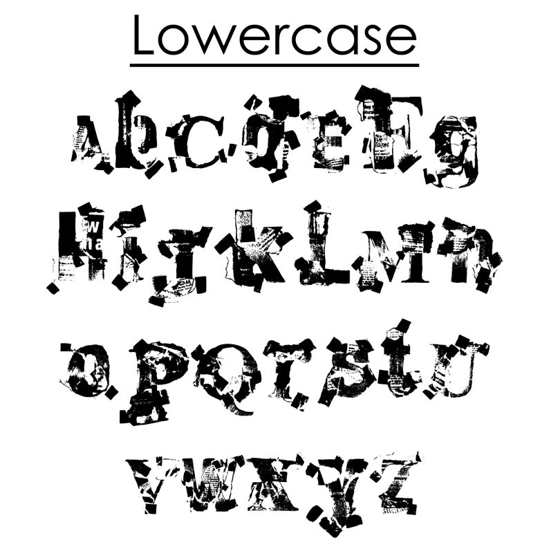 Recycled Font • OFT • TTF • Digital Font • Collage Style • Graffiti ...