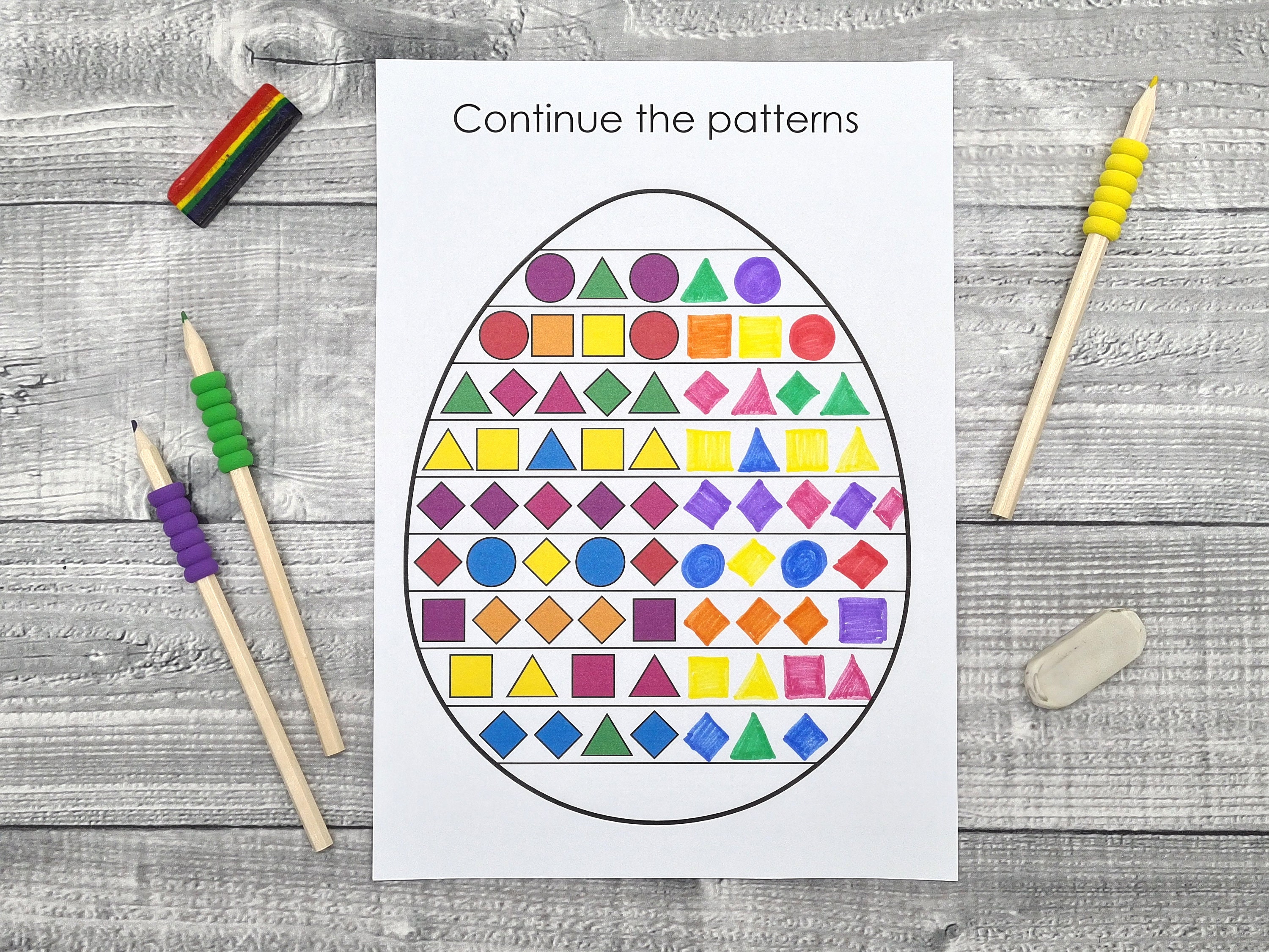 5 Easter Egg Pattern Activity Sheets Digital Download NOT A PHYSICAL ...
