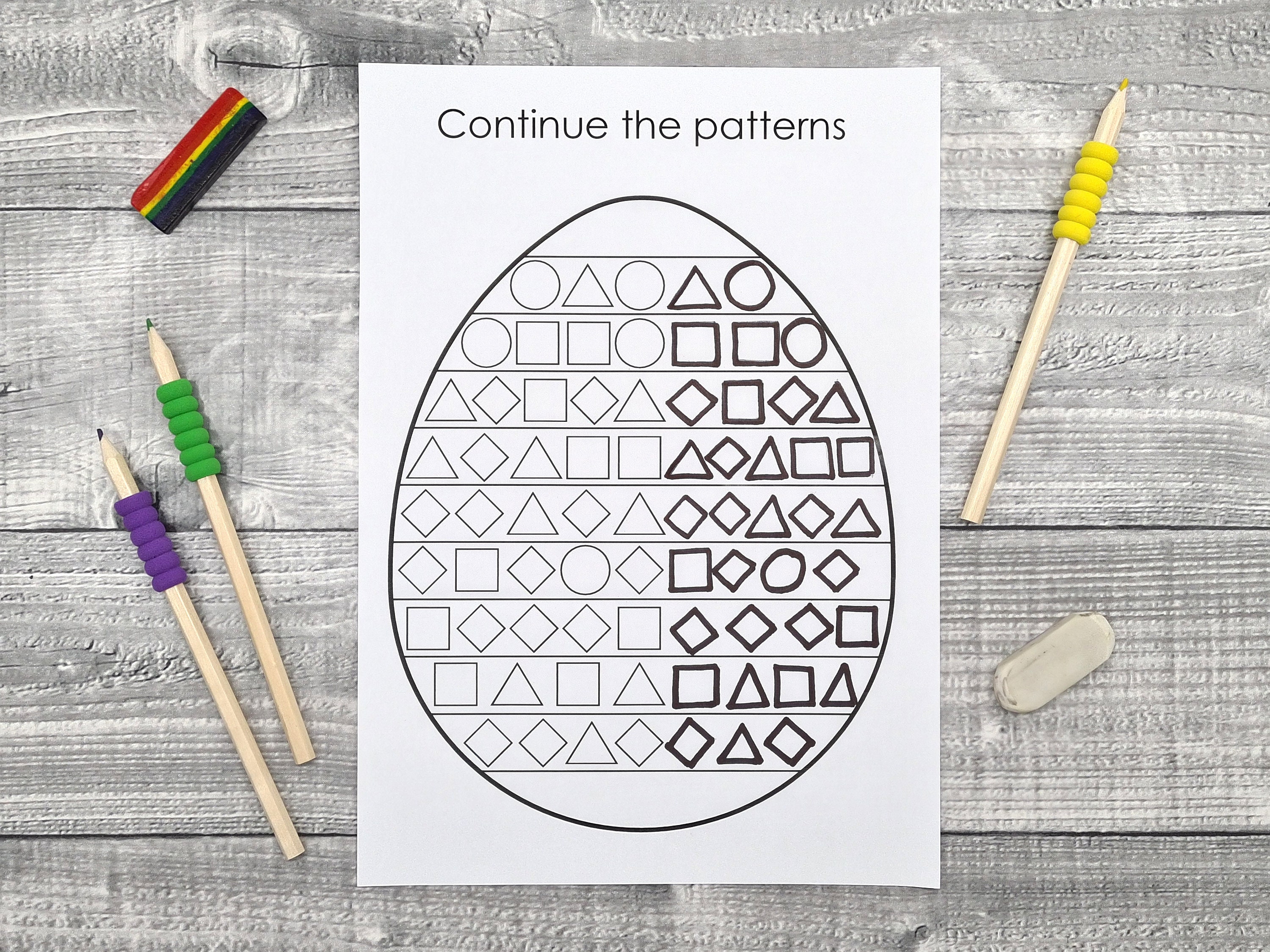 5 Easter Egg Pattern Activity Sheets Digital Download NOT A PHYSICAL ...