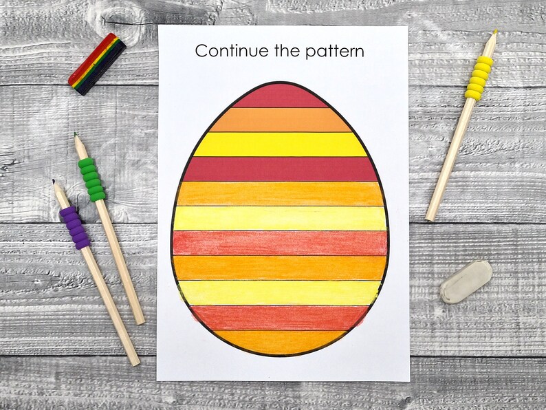 5 Easter Egg Pattern Activity Sheets Digital Download NOT A PHYSICAL ...
