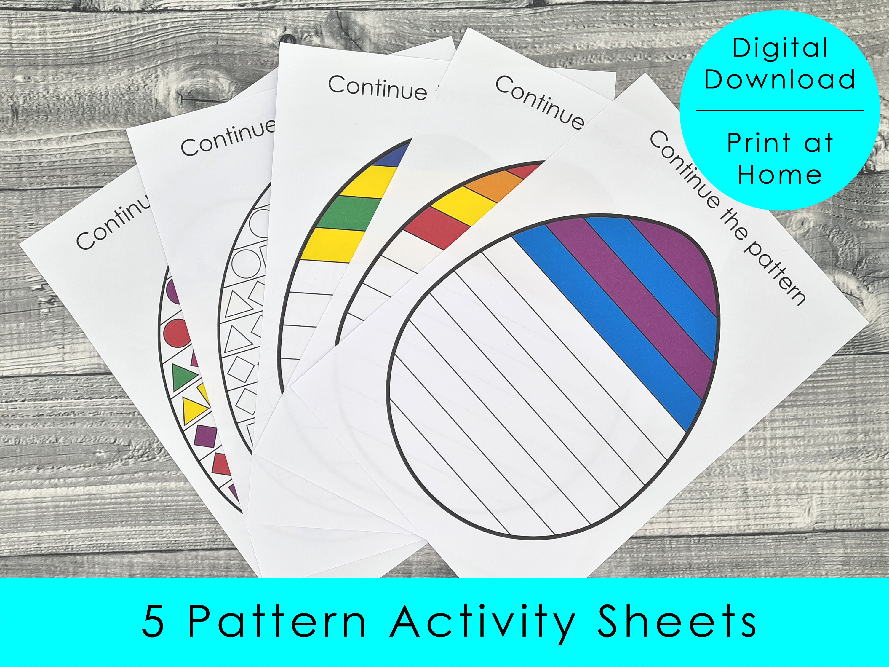 5 Easter Egg Pattern Activity Sheets • Digital Download (NOT A PHYSICAL ...