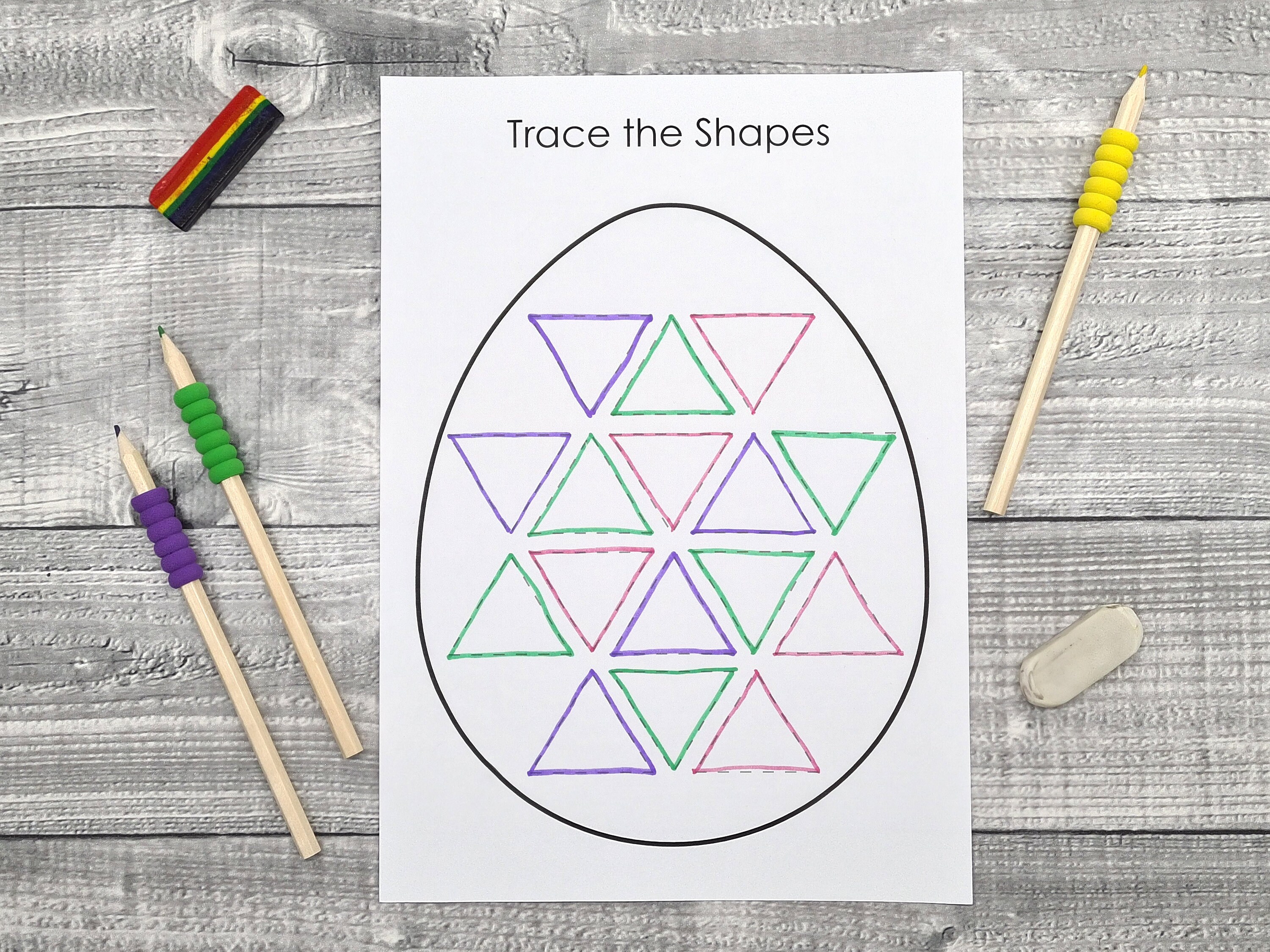 4 Easter Egg Shape/line Activity Sheets • Digital Download (NOT A ...