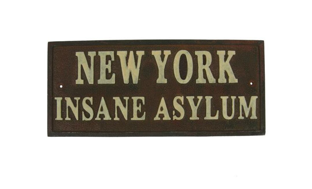 New York Insane Asylum Plaque - Etsy