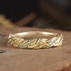 Nature Inspired Grape Leaves Mens Wedding Band Unique Yellow Gold Mens ...