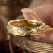 Nature Inspired Grape Leaves Mens Wedding Band Unique Yellow Gold Mens ...