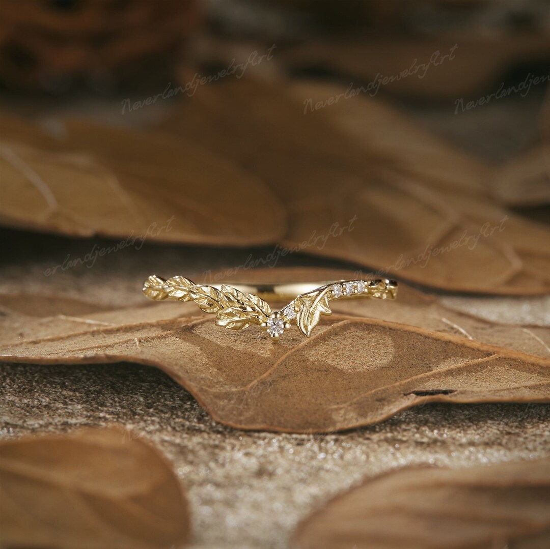 Vintage Moissanite Wedding Ring Natura Inspired Leaf Floral Wedding ...