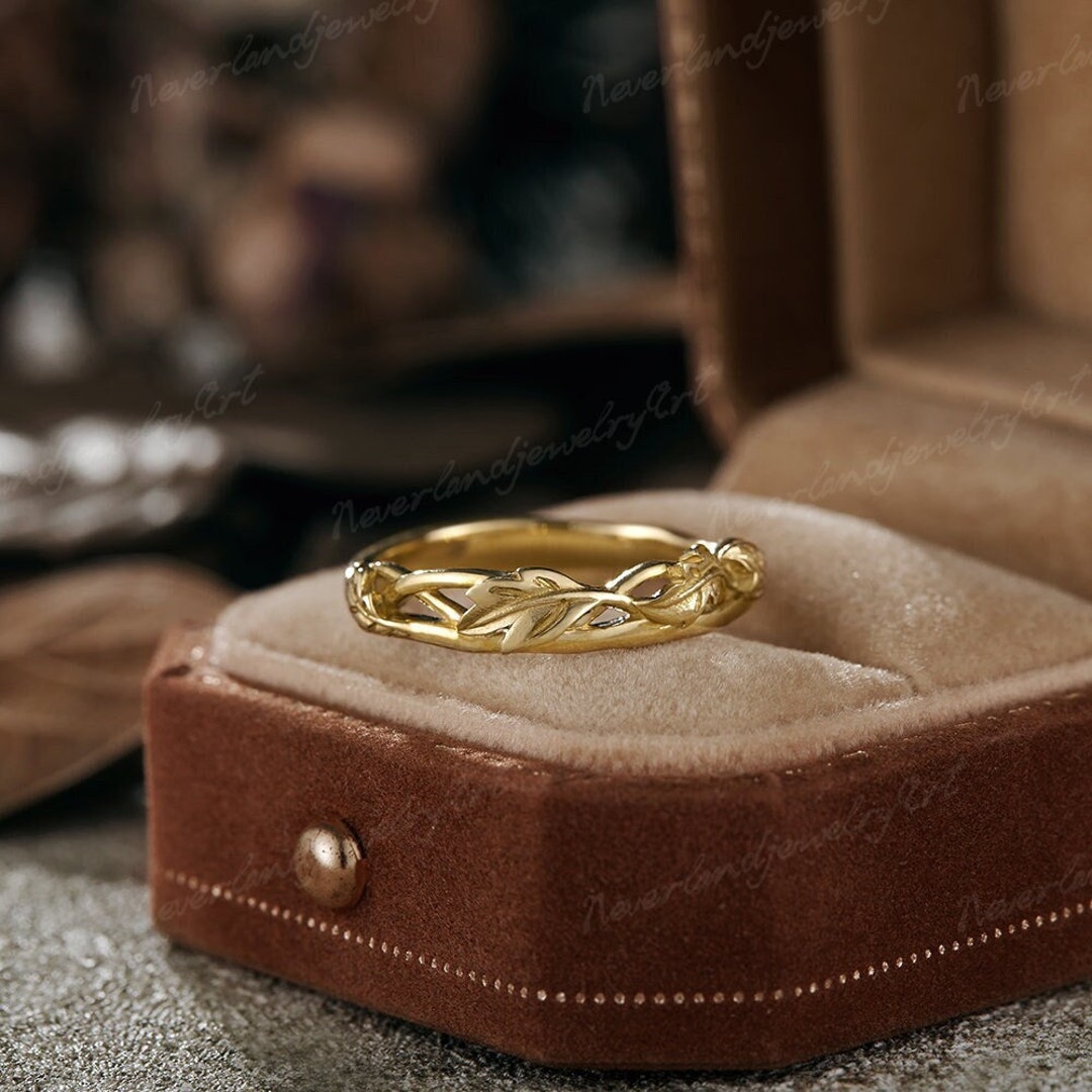 Vintage Mens Leaf Rings Men Engagement Ring Nature Inspired - Etsy