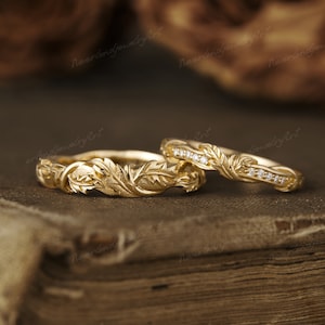 Vintage Mens Engagement Ring Mens Wedding Band Unique Nature Inspired ...