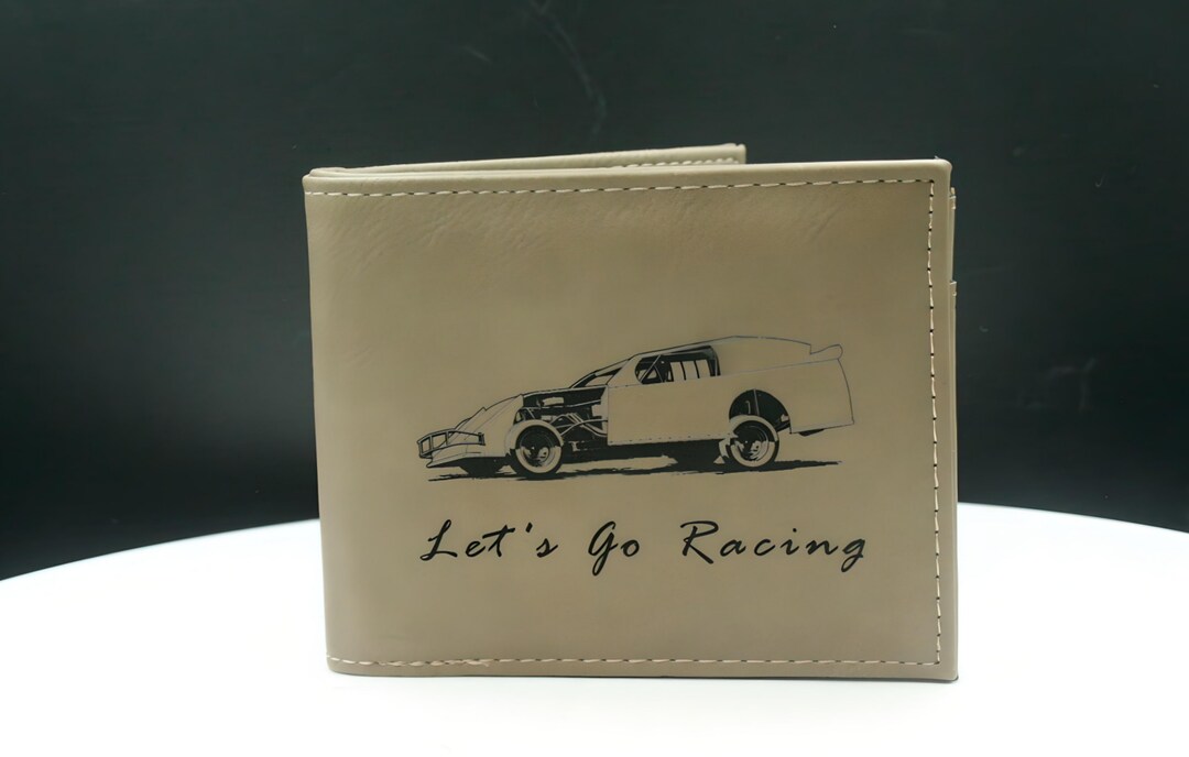 Modified Stock "lets Go Racing" Leather Bi-fold Wallet - Etsy