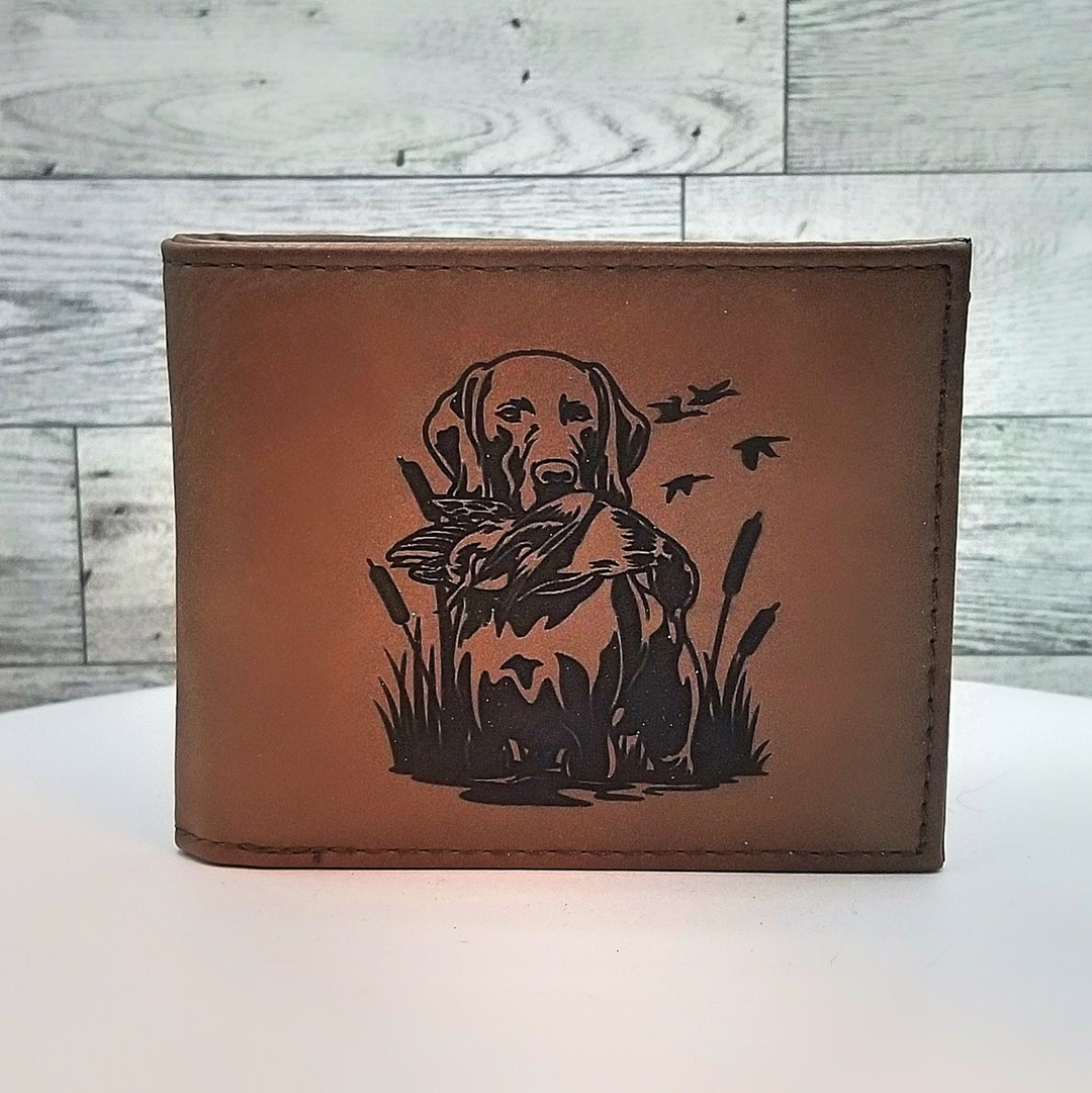 Leather Engraved Bird Hunting Dog Bi-fold Wallet - Etsy