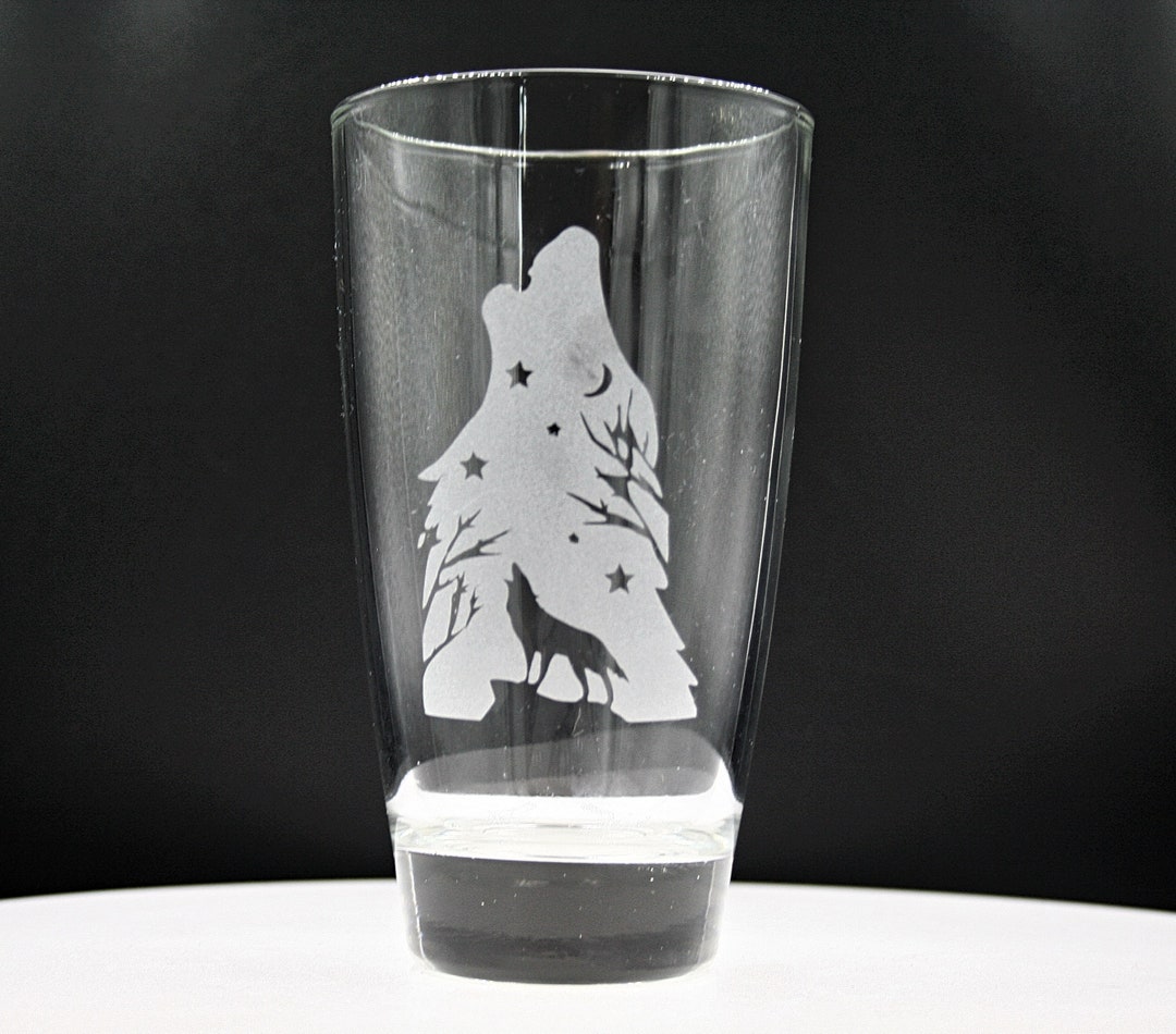 Howling Wolf Glass - Etsy