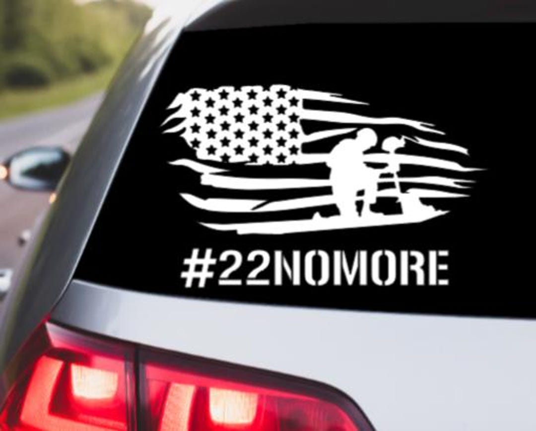22 A Day Veteran Suicide Vinyl Decal, Car Window Sticker, Laptop Decal ...