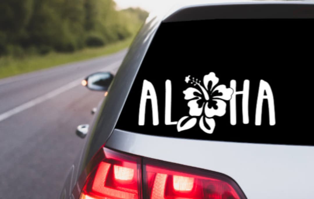 Aloha Vinyl Decal | Car Window Sticker, Laptop Decal, Permanent, Hawaii ...