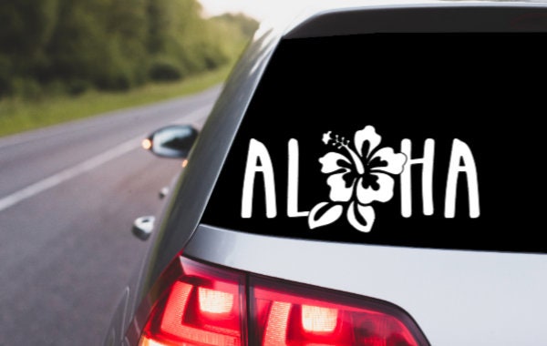 Aloha Vinyl Decal | Car Window Sticker, Laptop Decal, Permanent, Hawaii ...