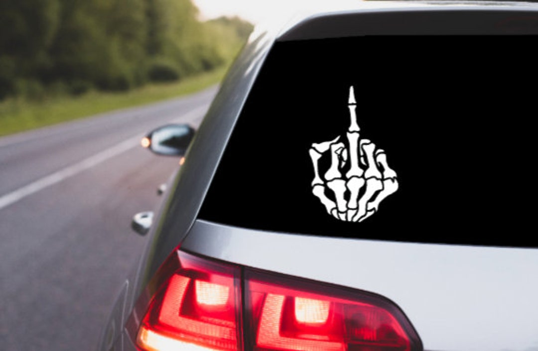 Skeleton Middle Finger Vinyl Decal Sticker Decal Car Truck Laptop ...