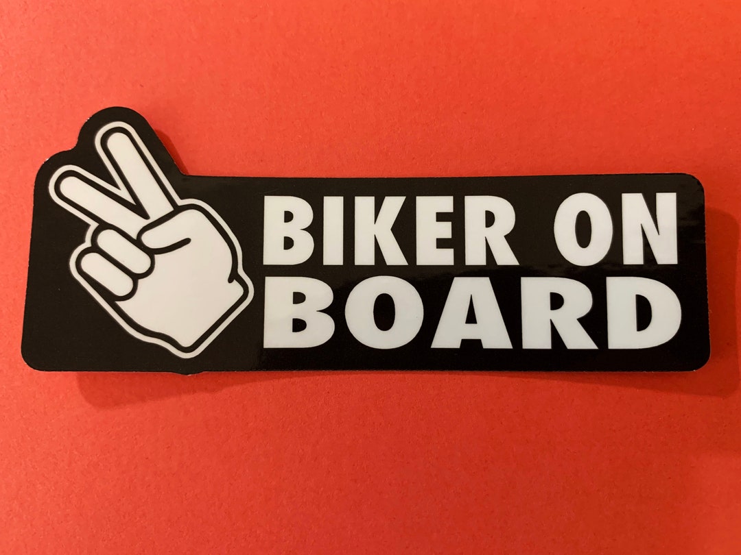 Biker on Board Decal Die Cut for Motorcycles, Helmets, Scooters, Cars ...
